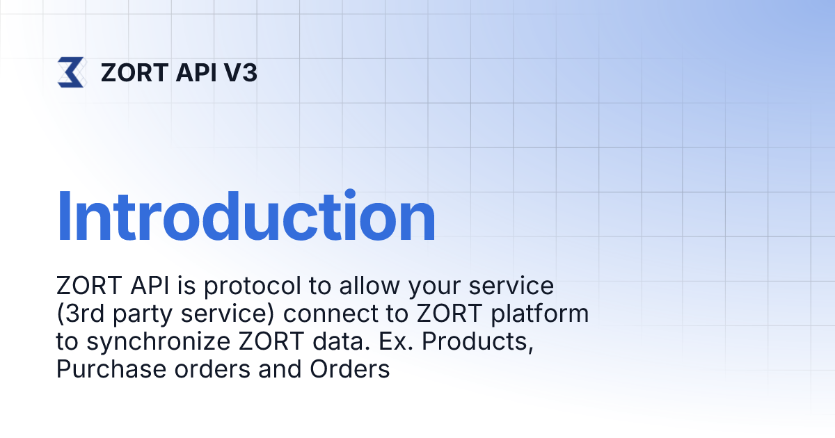 Introduction | ZORT API V3